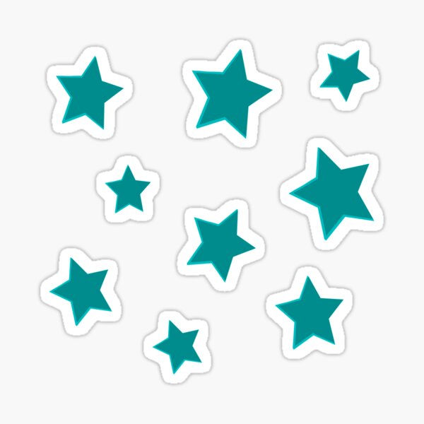 "Turquoise glowing stars sticker pack" Sticker for Sale by ...