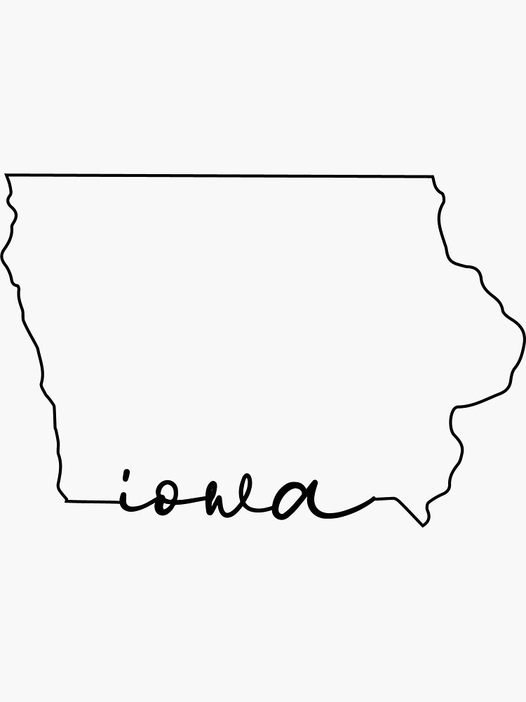 "Iowa Outline" Sticker for Sale by Meganb1220 | Redbubble