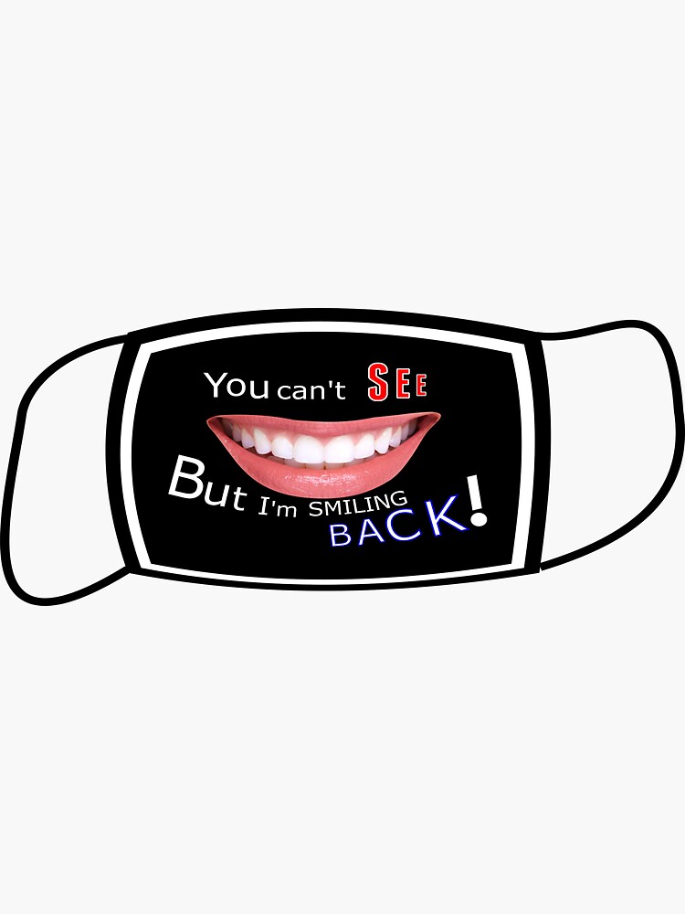 "Smiling back at you mask." Sticker for Sale by anchorlessboat | Redbubble