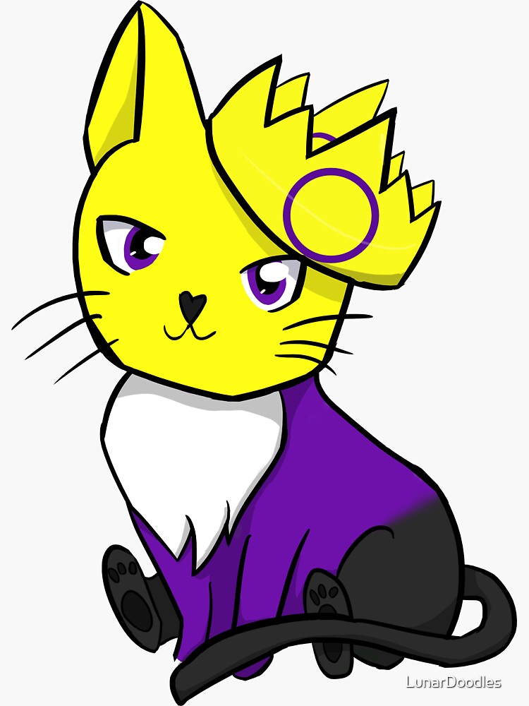 "Non-Binary Intersex Pride Cat" Sticker for Sale by LunarDoodles ...