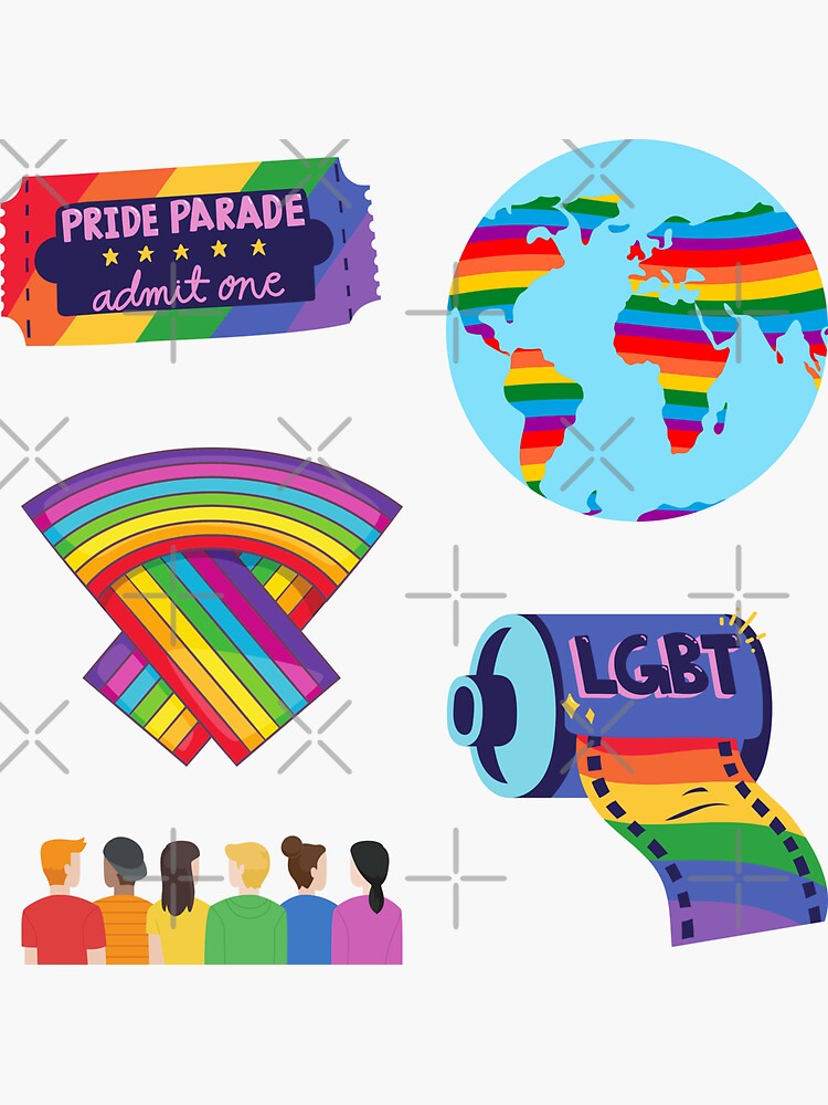 "Pride Pack LGBT Pride Parade" Sticker for Sale by StickerShore | Redbubble