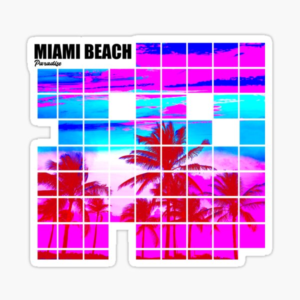 "Miami Beach vacation travel beach palm trees" Sticker for Sale by ...