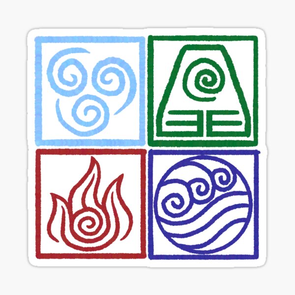 "The Four Elements" Sticker by AbbyPrime | Redbubble