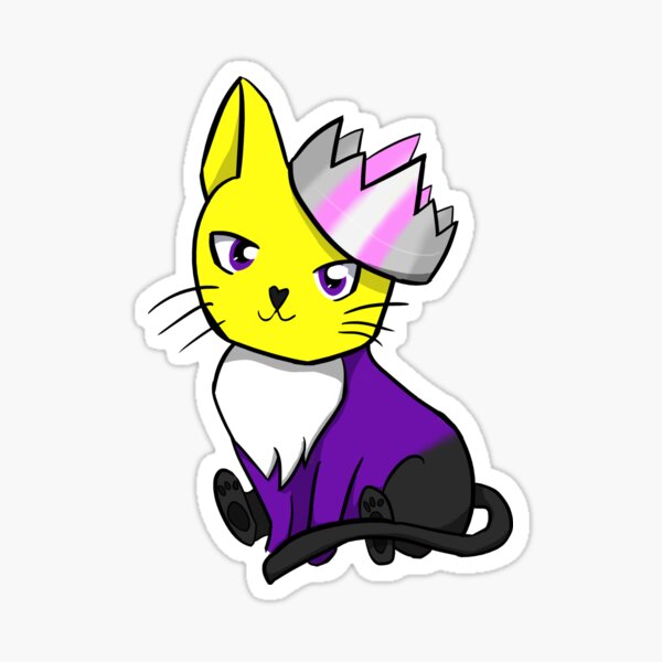 "Non-Binary Demigirl Pride Cat" Sticker for Sale by LunarDoodles ...