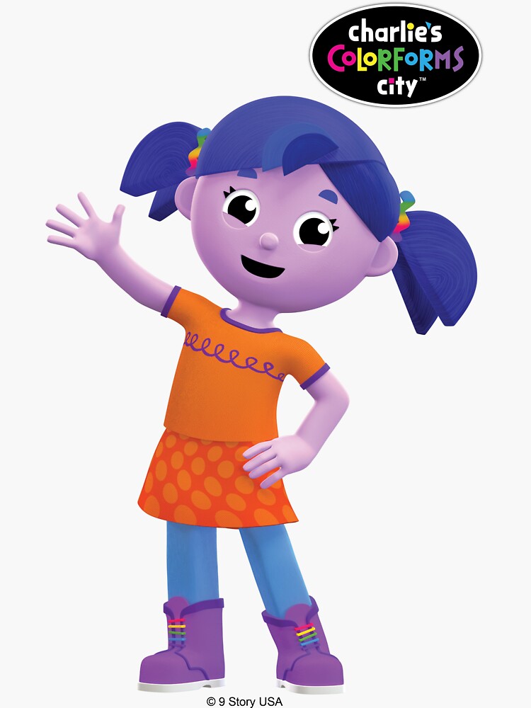 "Charlie's Colorforms City - Violet Waving" Sticker for Sale by ...