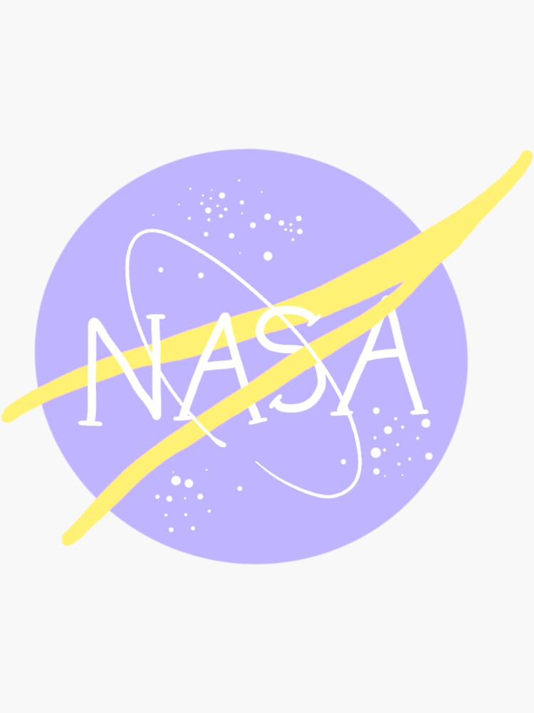 "Purple and yellow NASA logo" Sticker by Emily-McCready | Redbubble