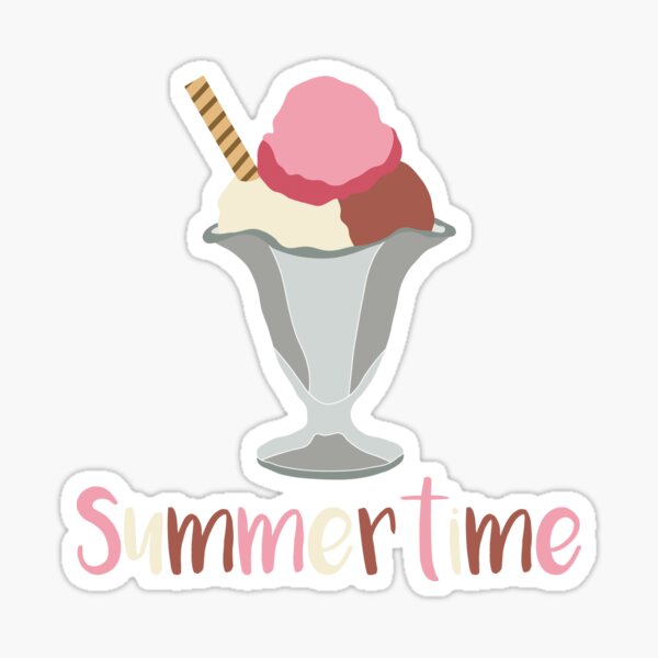 "Cute Pastel Summertime Ice Cream Sundae Design" Sticker for Sale by ...