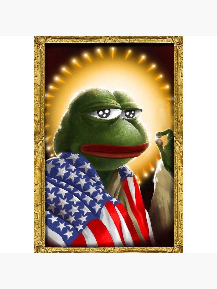 "Pepe sticker Jesus with American Flag funny meme " Poster for Sale by ...