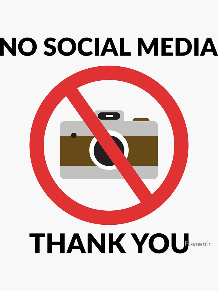"No social media. Thank you" Sticker for Sale by Flametric | Redbubble