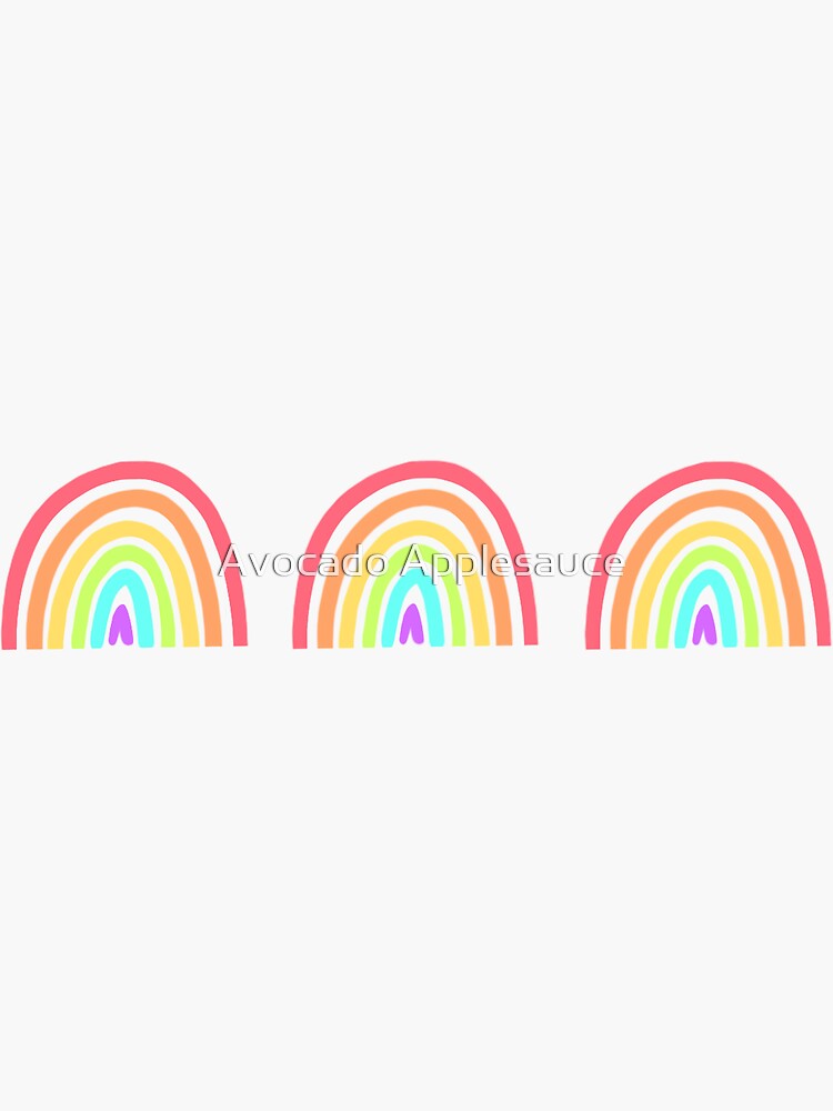 "3 Rainbows Sticker " Sticker for Sale by avocadosaucee | Redbubble