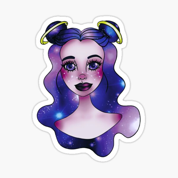 "Purple Galaxy Girl " Sticker by raffaelas-art | Redbubble