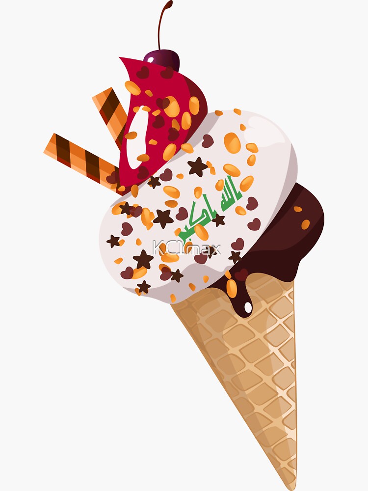 "World Flags Ice Cream / Iraq Ice Cream" Sticker for Sale by KC1max ...