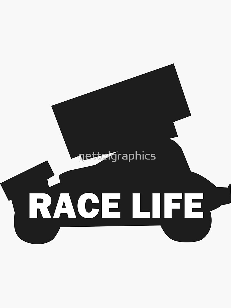 "Race Life" Sticker for Sale by gettelgraphics | Redbubble