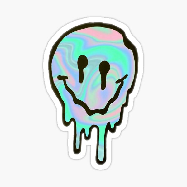"Melting smiley face" Sticker for Sale by Kayleysells | Redbubble