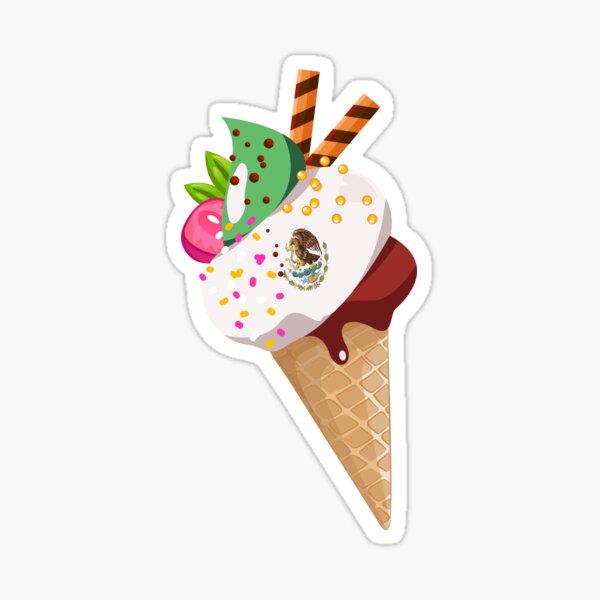 "World Flags Ice Cream / Mexico Ice Cream" Sticker for Sale by KC1max ...