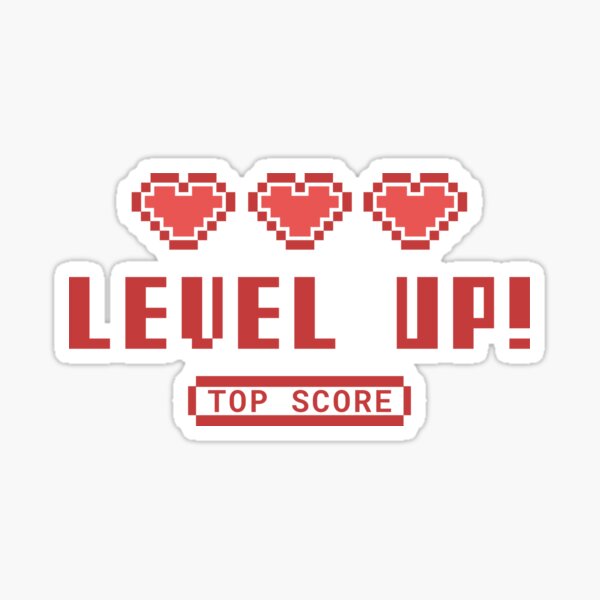 "Level Up (Retro Gaming)" Sticker for Sale by TokyoNerd | Redbubble
