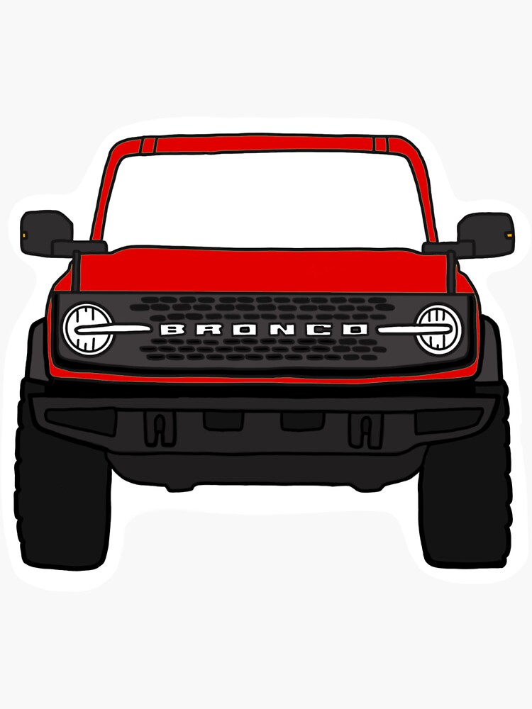 "Red Ford Bronco" Sticker for Sale by rbellefuil26 | Redbubble