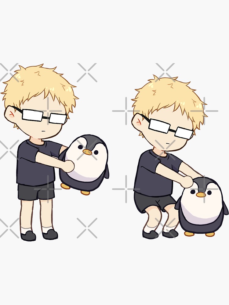 "Tsukki with a penguin" Sticker for Sale by Endersendd | Redbubble