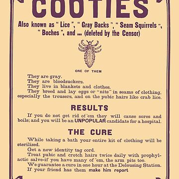 "Cootie Warning Poster - Vintage Medical Print" Poster for Sale by ...