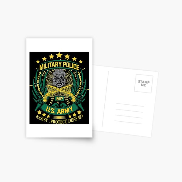 "Military Police, Assist, Protect, Defend!" Postcard for Sale by ...
