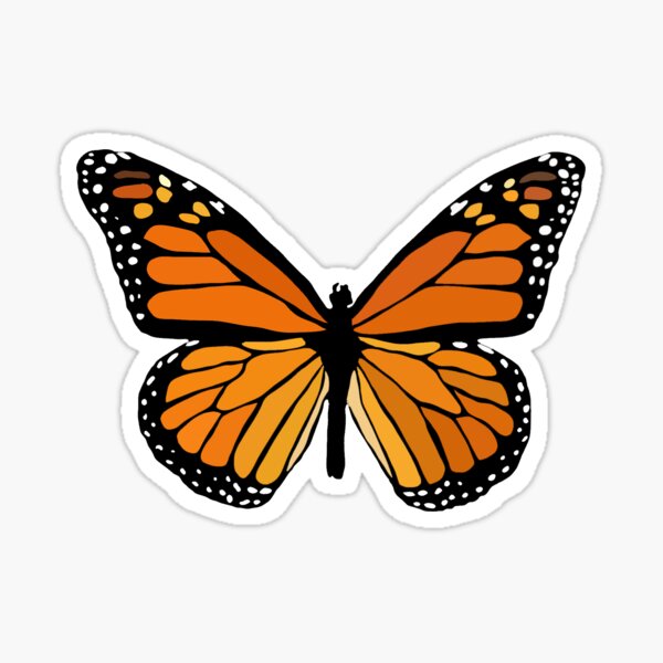"Orange butterfly" Sticker for Sale by lugagon | Redbubble