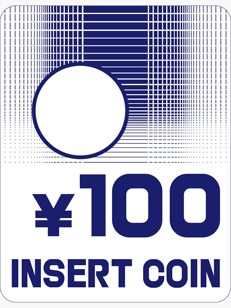 "Taito Vewlix insert coin sticker - Blue" Sticker by s0ftserve | Redbubble