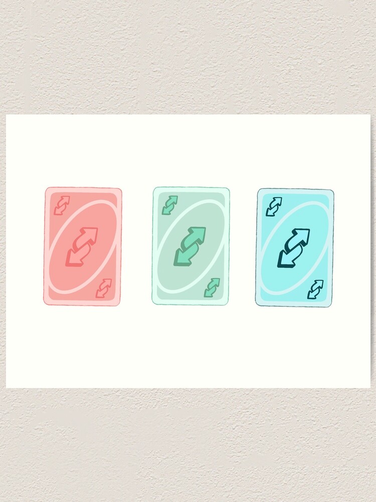 "Aesthetic Pastel Uno Reverse Card Sticker Trio" Art Print by thick-fil ...