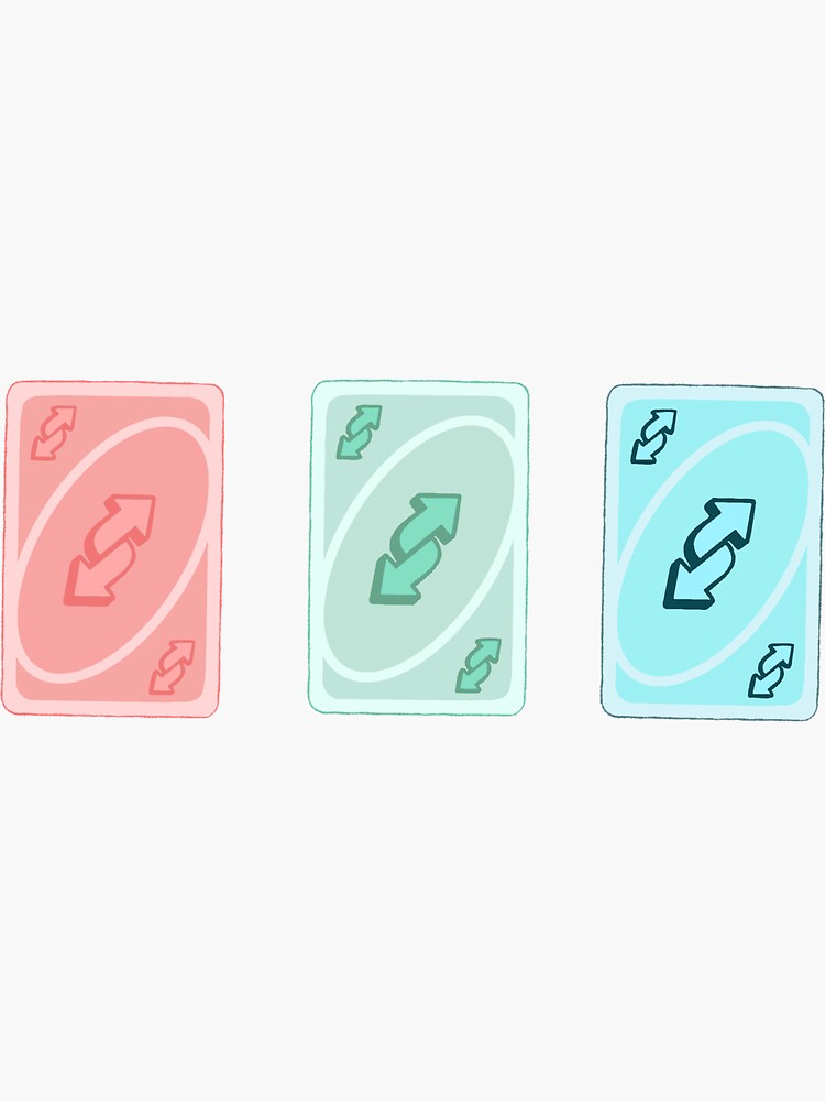 "Aesthetic Pastel Uno Reverse Card Sticker Trio" Sticker for Sale by ...