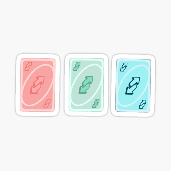"Aesthetic Pastel Uno Reverse Card Sticker Trio" Sticker for Sale by ...