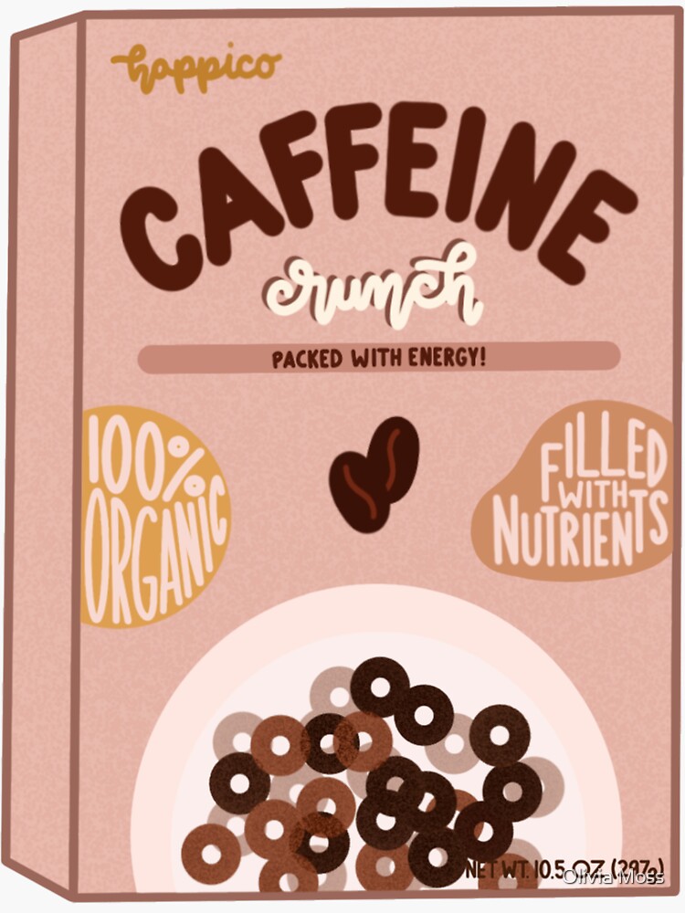"Caffeine Crunch Cereal" Sticker by oliviacm05 | Redbubble