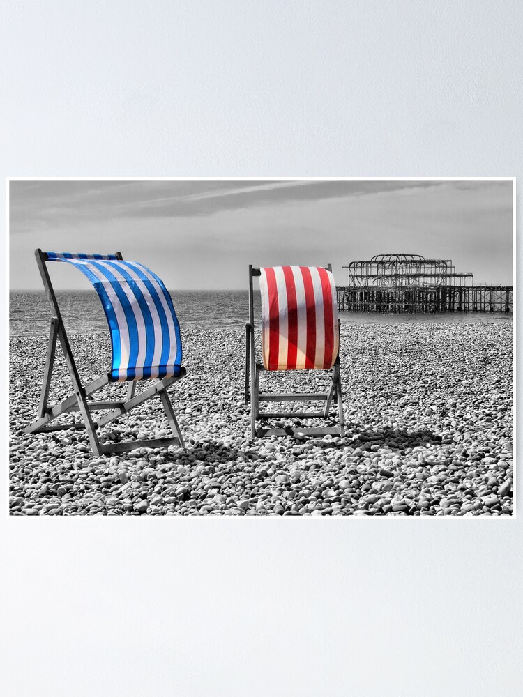 "Red White And Blue - Brighton Beach " Poster by Arrowman | Redbubble