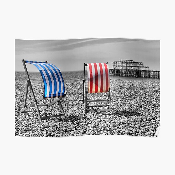 "Red White And Blue - Brighton Beach " Poster by Arrowman | Redbubble