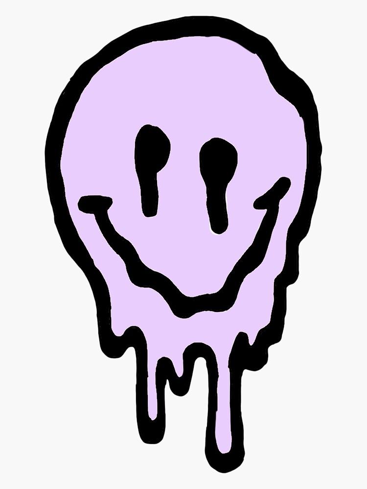 "Purple, smile, smiley face, trippy, dripping, dripping smiley ...