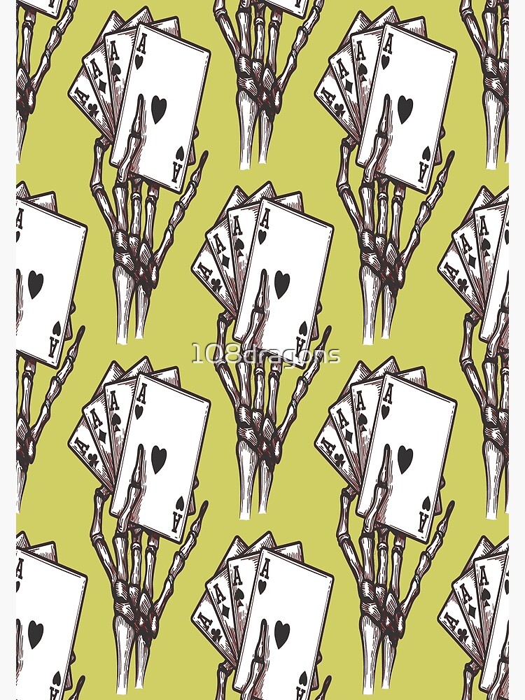 "Skeleton Poker Hand Aces High" Poster for Sale by 108dragons | Redbubble