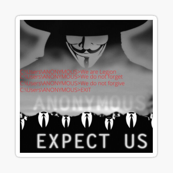 "ANONYMOUS" Sticker for Sale by Shoppingy | Redbubble