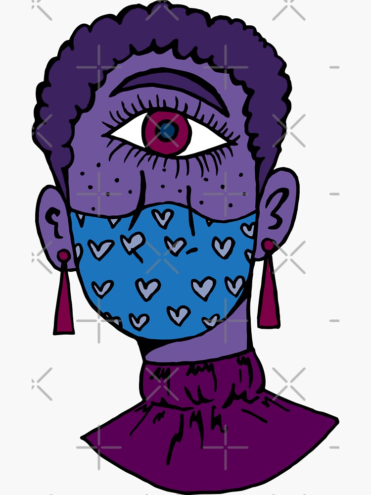 "Cyclops Girl with Mask" Sticker by miartist | Redbubble