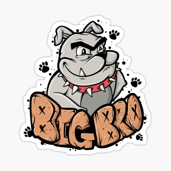 "Kids Bulldog Big Brother Cute Boys Big Bro Dog Design" Sticker by ...