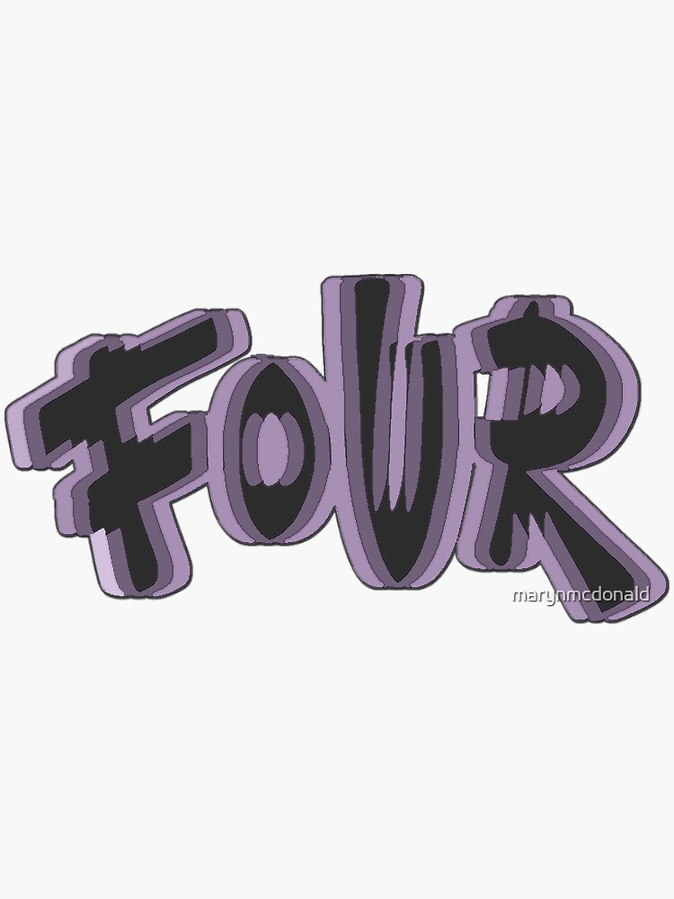 "Four" Sticker for Sale by marynmcdonald | Redbubble