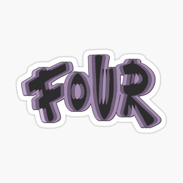 "Four" Sticker for Sale by marynmcdonald | Redbubble