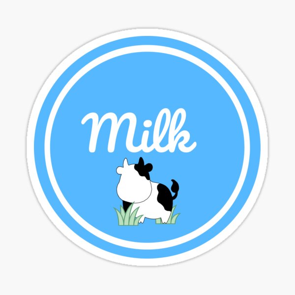 "Cute Milk Cow " Sticker by RoyalyJinX | Redbubble