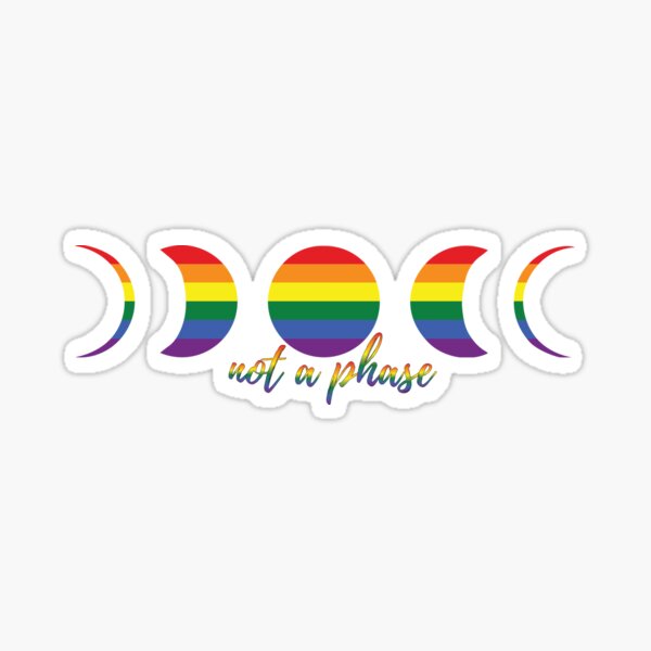 "not a phase rainbow moon phases" Sticker for Sale by calamity02 ...