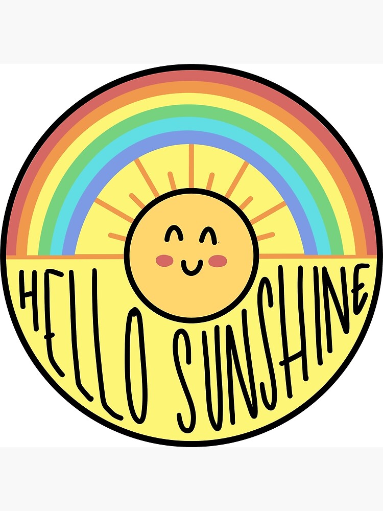 Póster «Hola sol | Ilustración feliz del sol y del arco iris» de ...