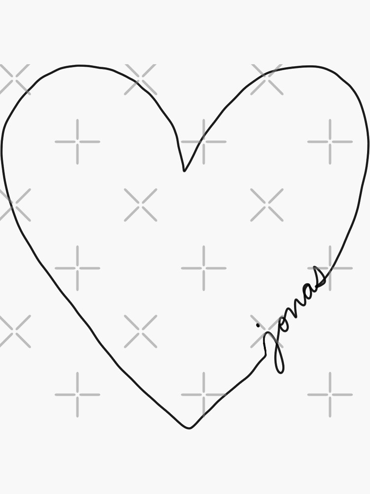 "Jonas Cursive Heart" Sticker for Sale by ets13 | Redbubble