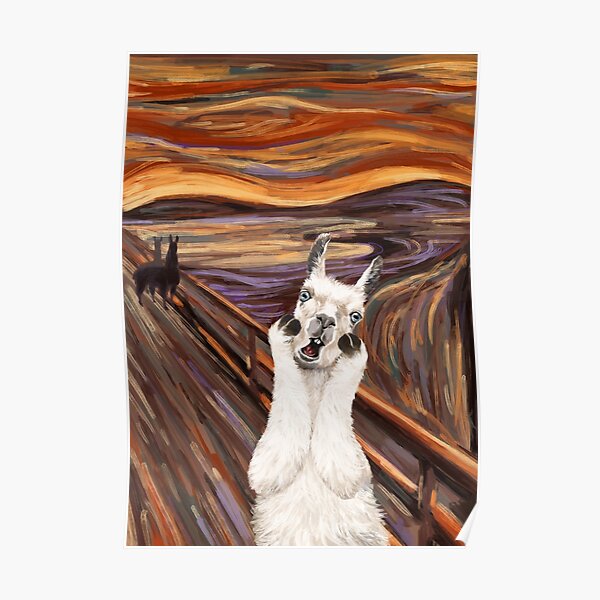 "Llama The Scream" Poster by bignosework | Redbubble