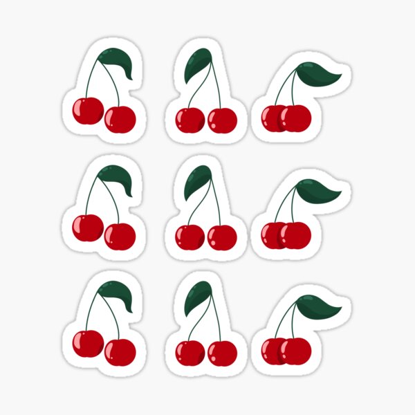 "cherries pack " Sticker by monjadesign | Redbubble