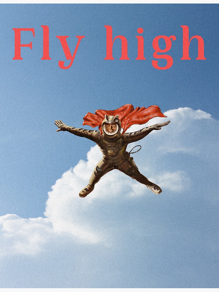 "Fly High Poster" Sticker for Sale by Lintwood | Redbubble