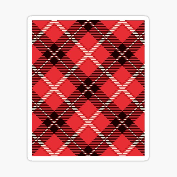 "Classic Red, Black and White Diagonal Tartan." Sticker for Sale by ...