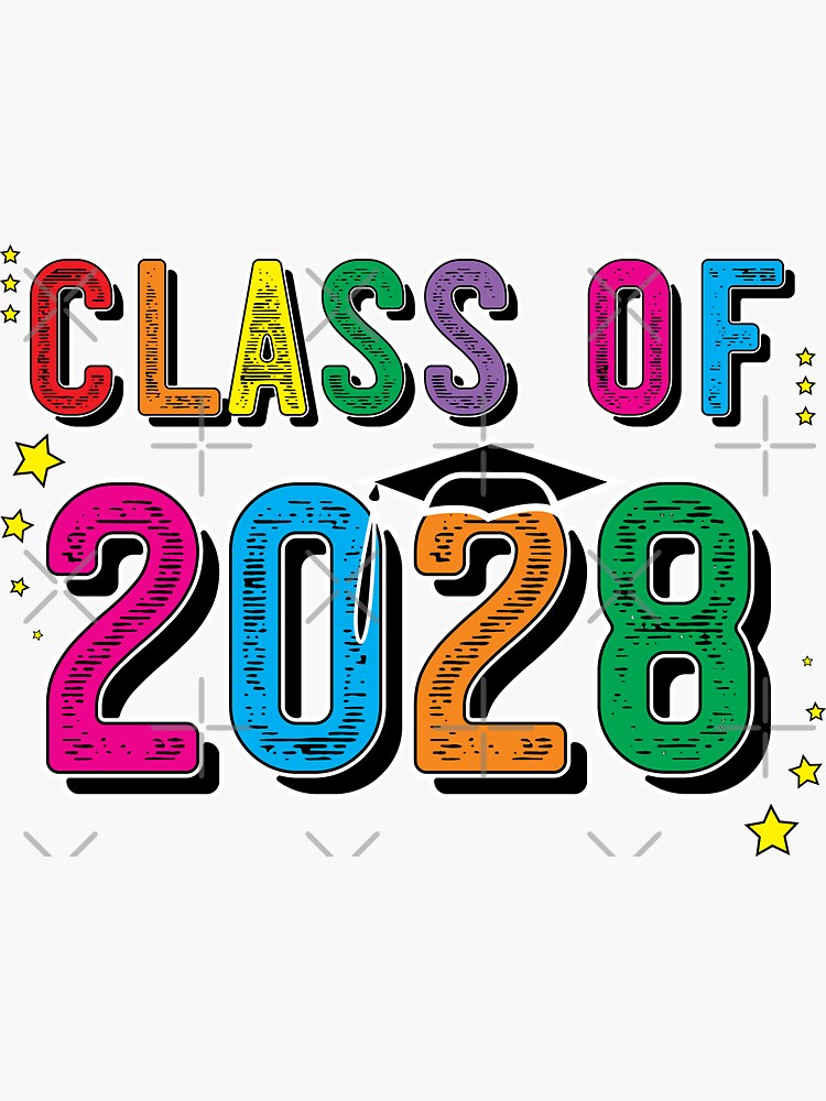 "Class Of 2028 Graduation Senior Finishing School" Sticker by ZNOVANNA ...