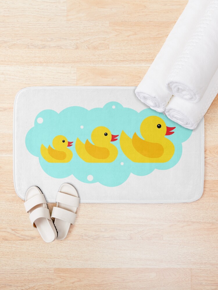 Cute Yellow Bathtime Rubber Ducks Family | Bath Mat sold by Konkani ...