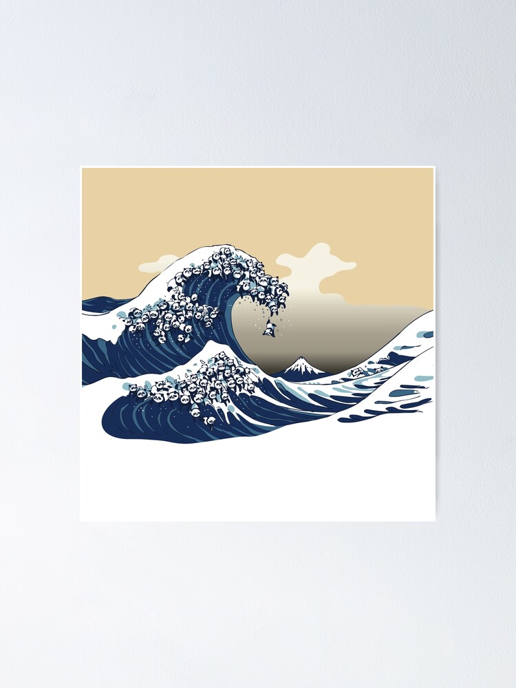 "The Great Wave of Pandas" Poster for Sale by Huebucket | Redbubble